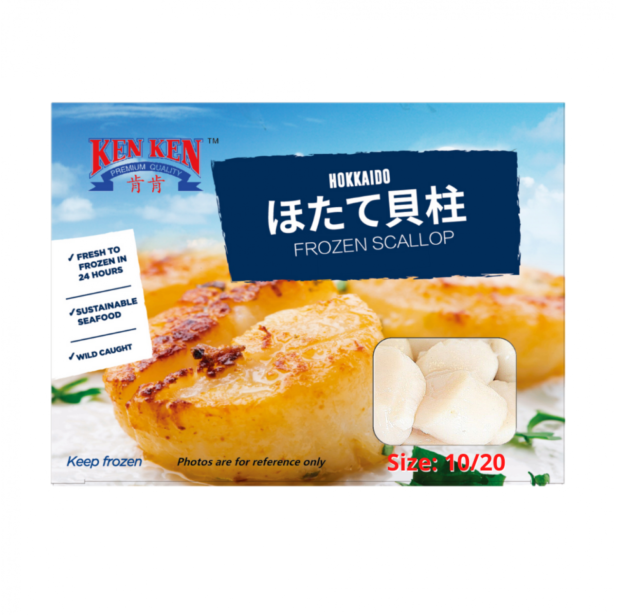 Ken Ken Sea Scallop Meat 10 20 XL Frozen Ken Ken Sea Scallop Meat 10 20 XL Frozen